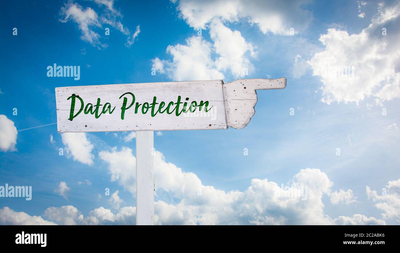Street Sign the Direction Way to DATA PROTECTION Stock Photo - Alamy