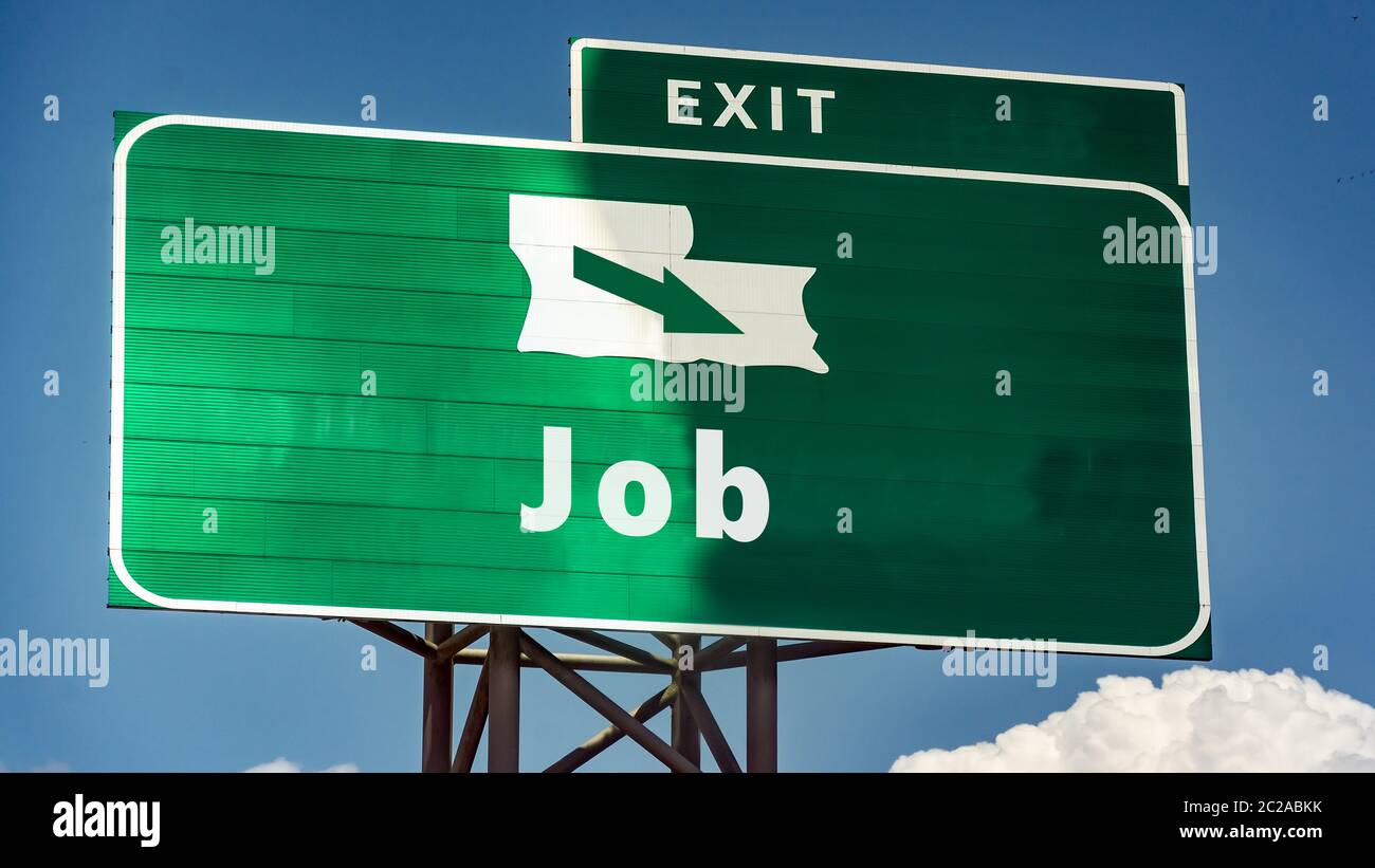 Street Sign the Direction Way to Job Stock Photo - Alamy