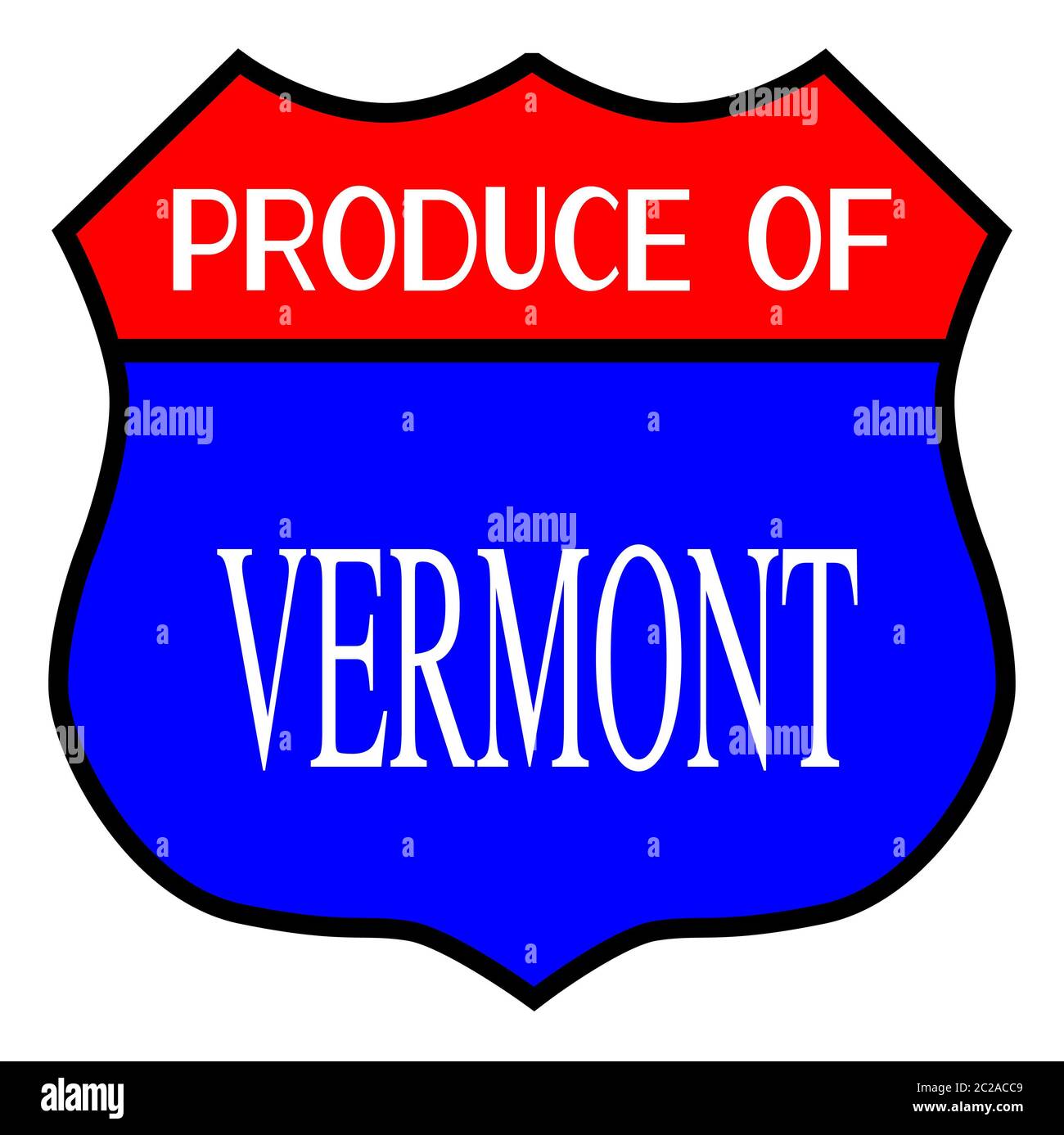 Route 66 style traffic sign with the legend Produce Of Vermont Stock ...
