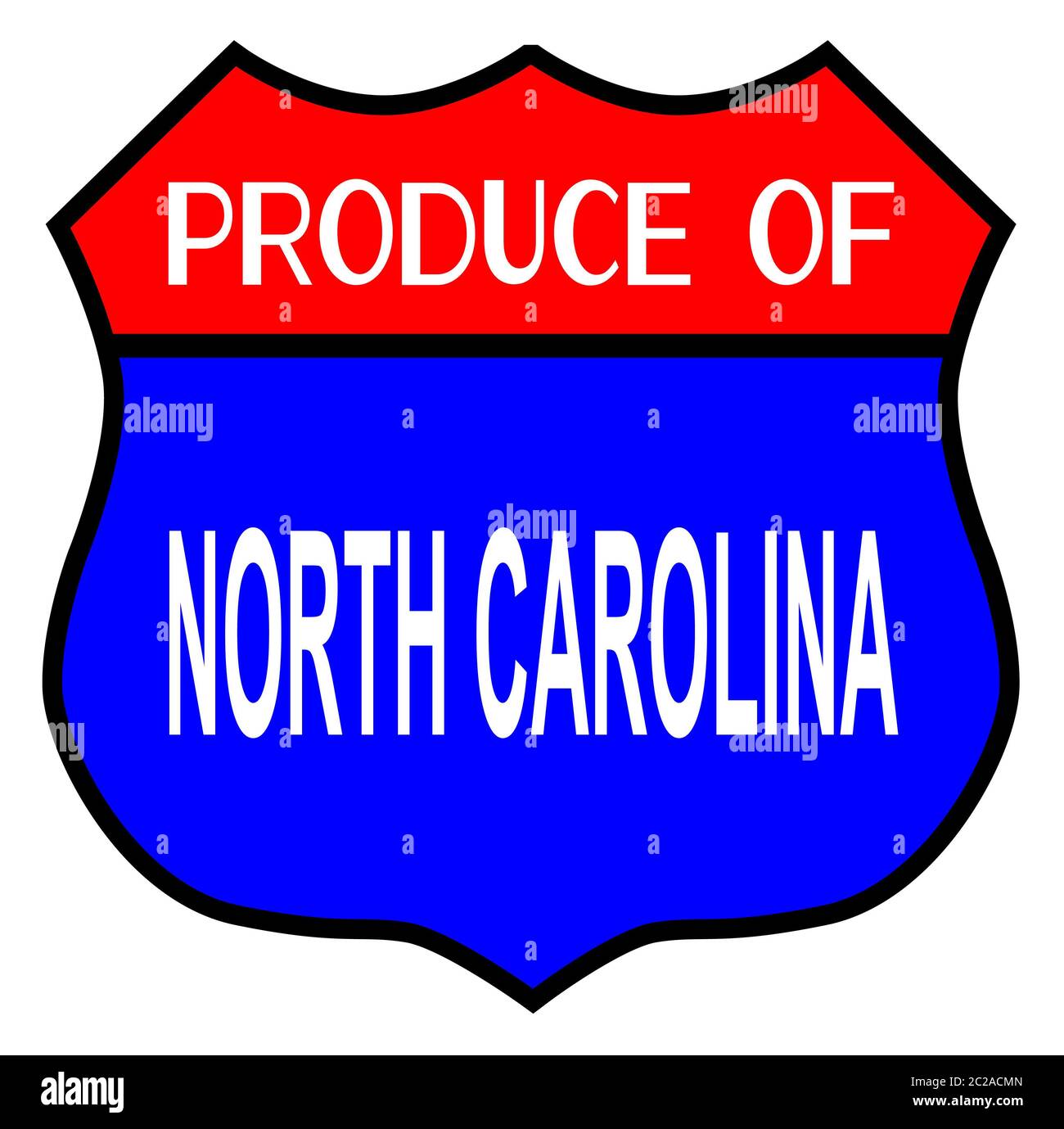 Route 66 style traffic sign with the legend Produce Of North Carolina ...