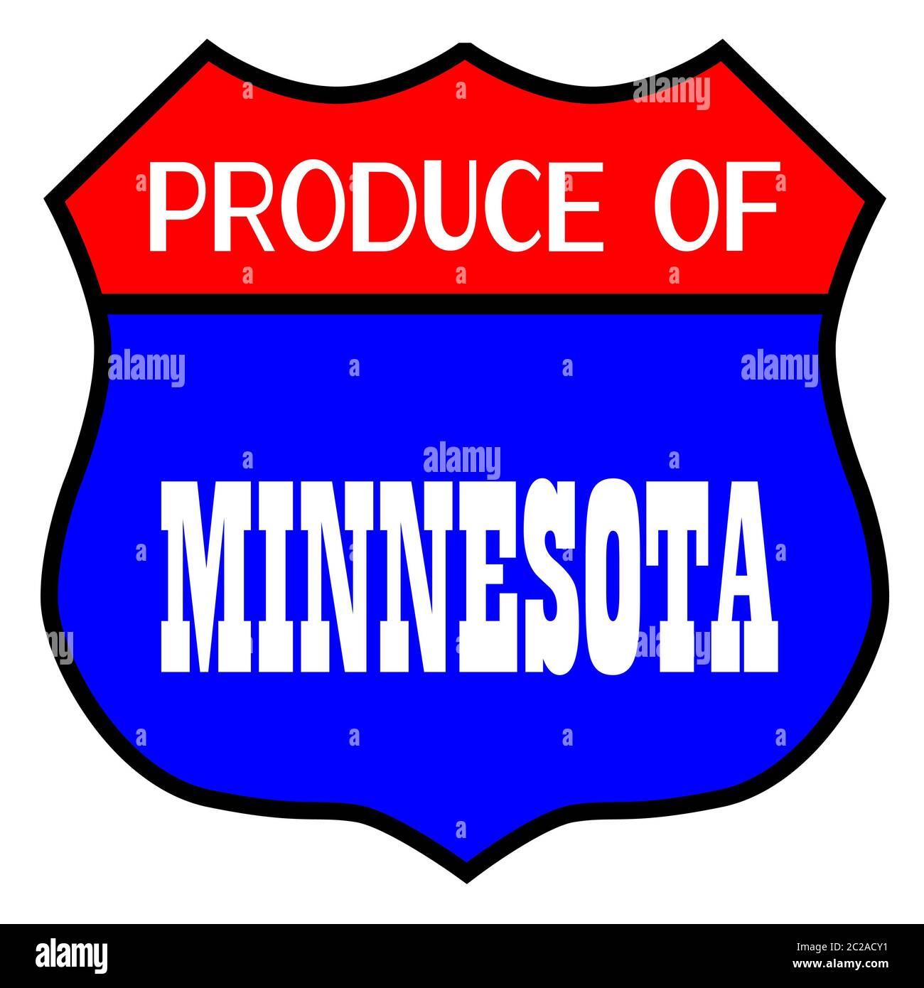 Route 66 style traffic sign with the legend Produce Of Minnesota Stock ...