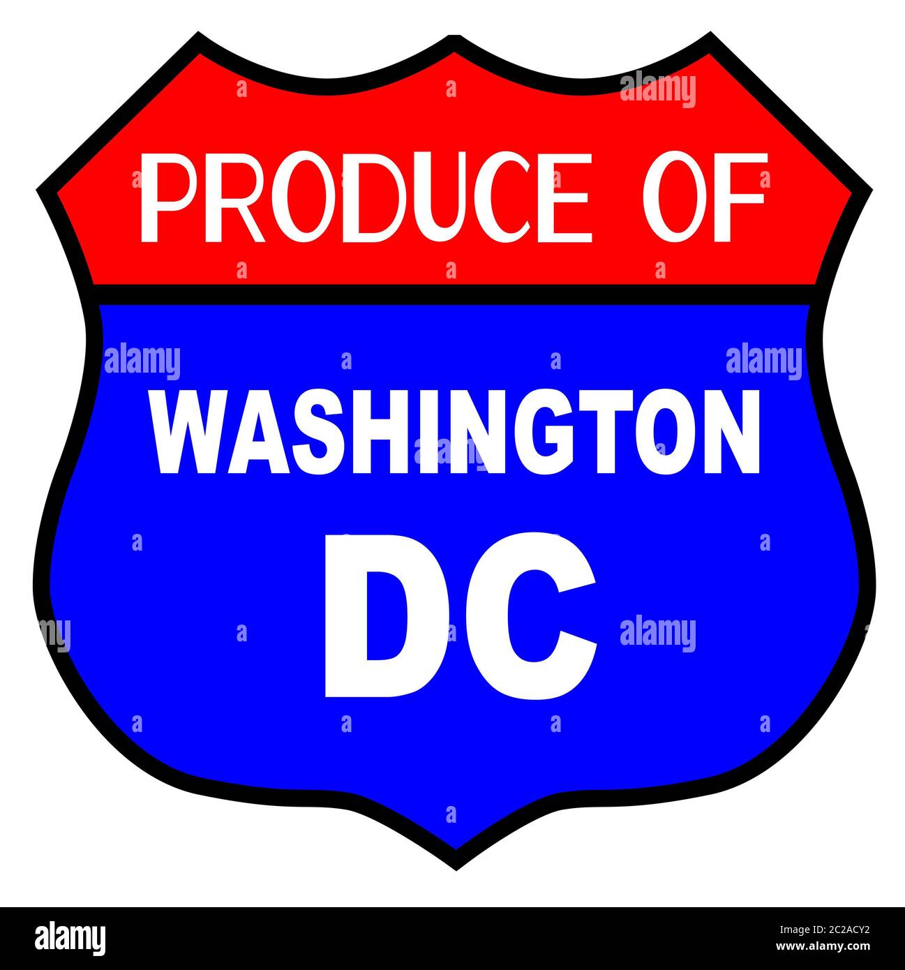 Route 66 style traffic sign with the legend Produce Of Washington DC ...