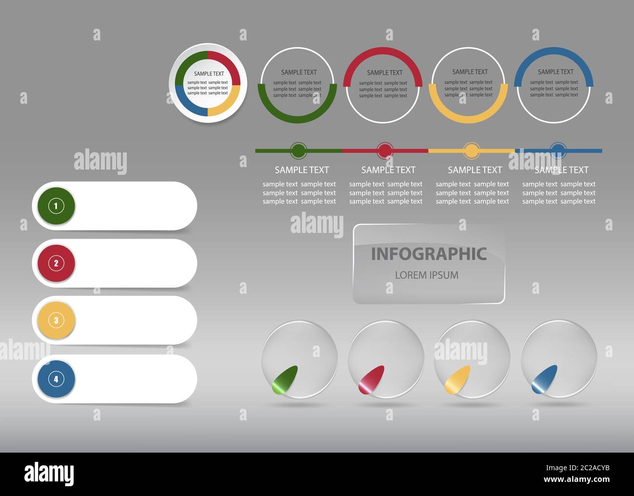 Infographic vector, illustration with set of transparent shapes ready ...