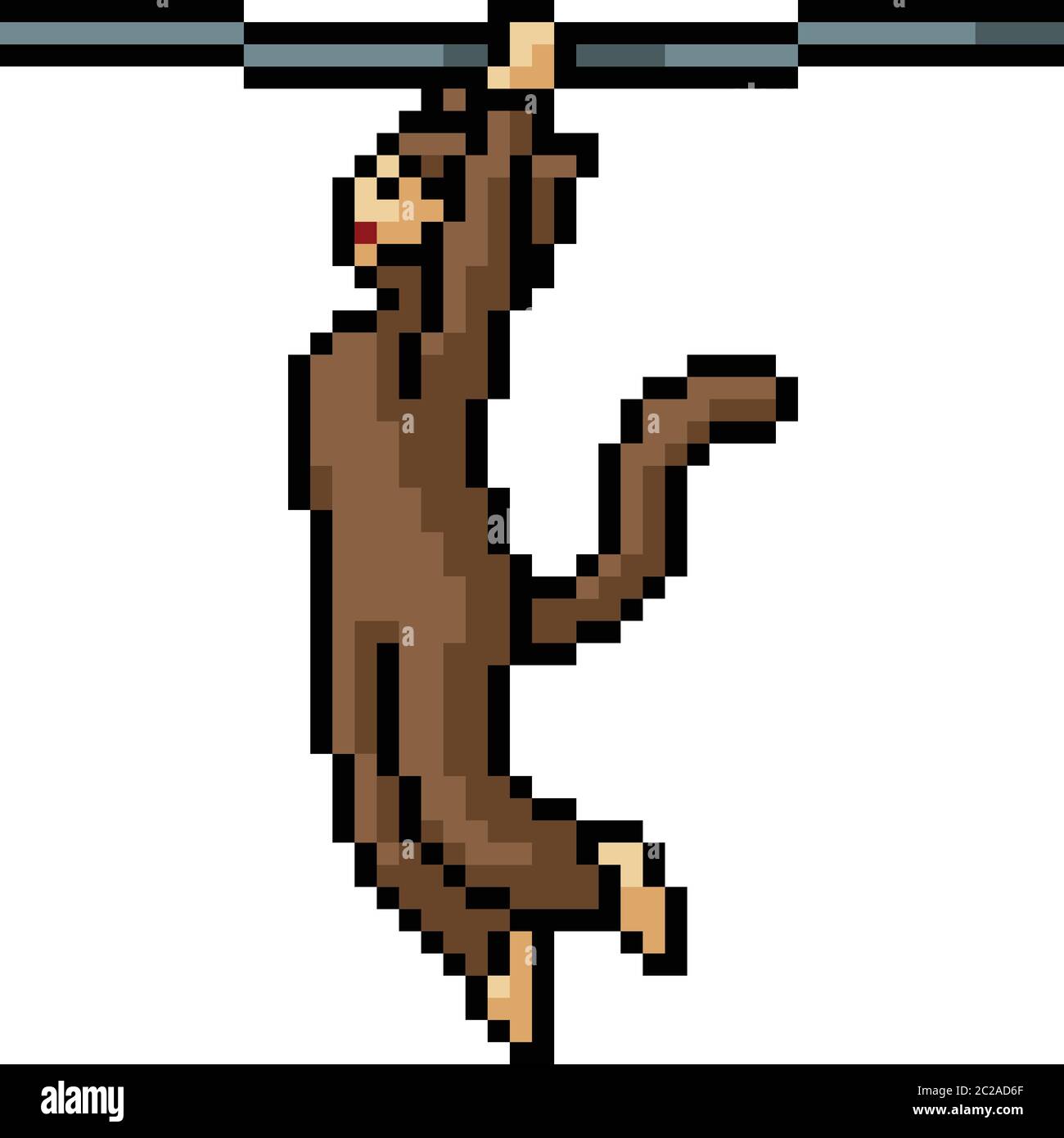 vector pixel art monkey show isolated cartoon Stock Vector Image & Art ...