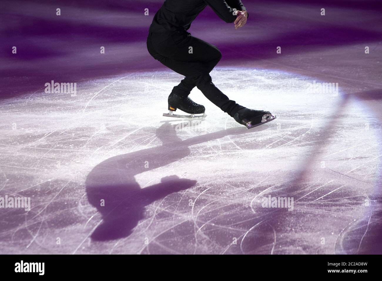 Ice skate silhouette on the ice rink, in Milan Stock Photo - Alamy