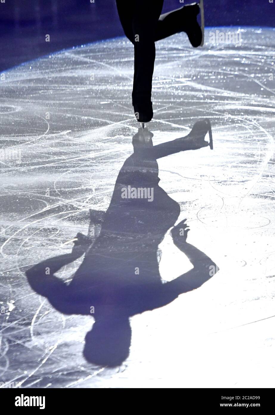 Ice skate silhouette on the ice rink, in Milan Stock Photo - Alamy