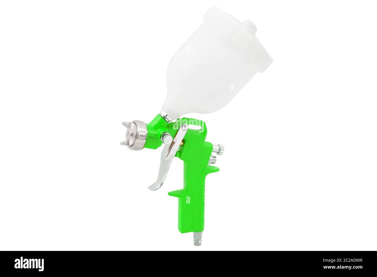 Green spray gun isolated on white background Stock Photo - Alamy