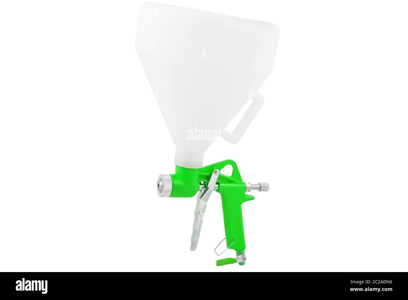 Green spray gun isolated on white background Stock Photo - Alamy