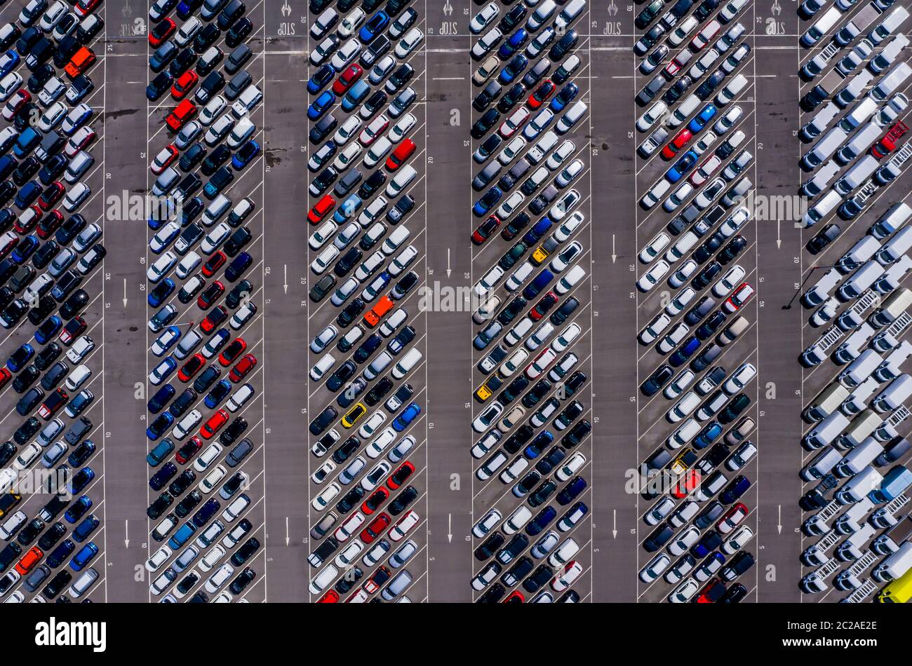 A general view of new cars parked at the Royal Portbury Dock in ...