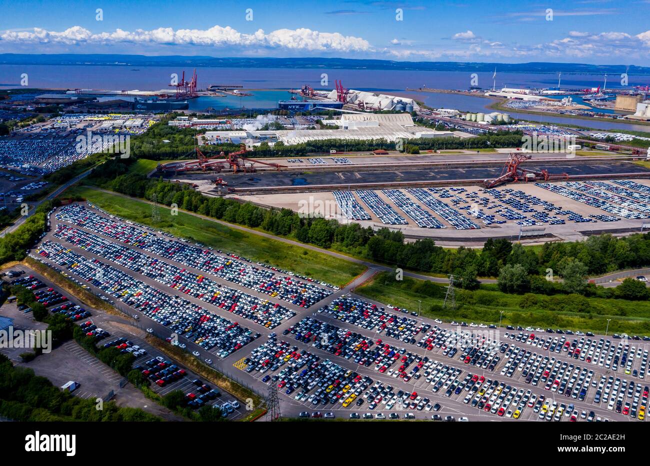 A general view of new cars parked at the Royal Portbury Dock in ...
