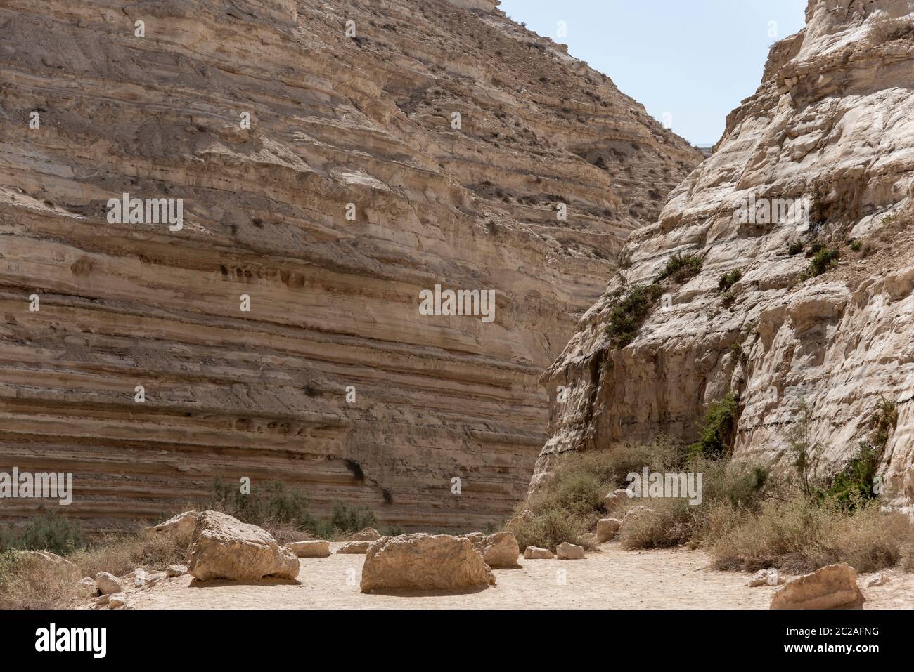 Israel Negev Desert Sede Boker. Great view of the Nakhal Tsin rift. Beautiful mountains with ...