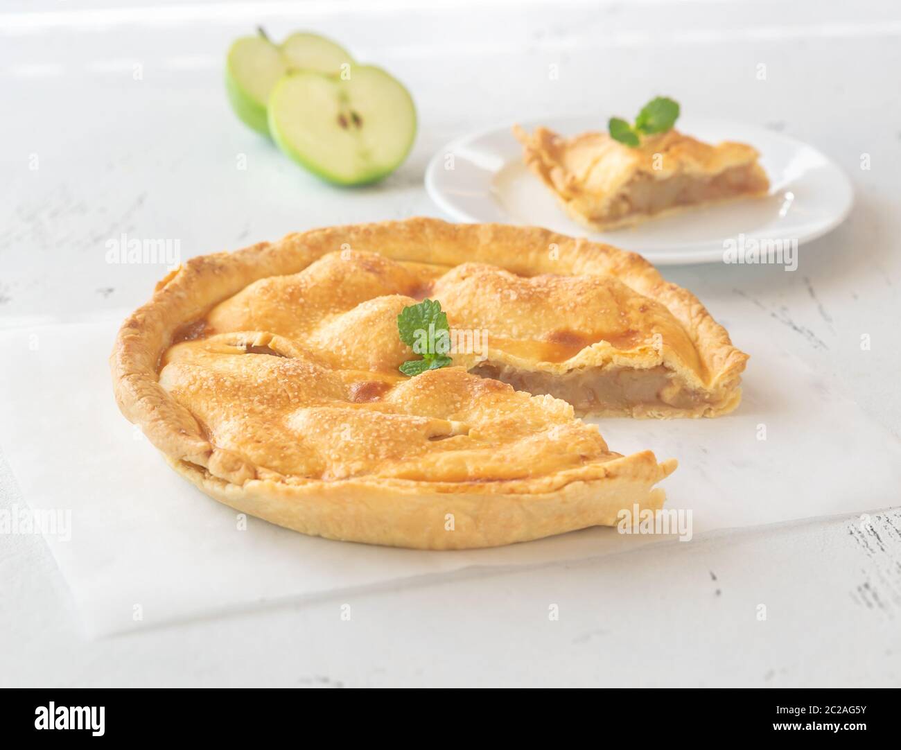 Apple wedge top view hi-res stock photography and images - Alamy
