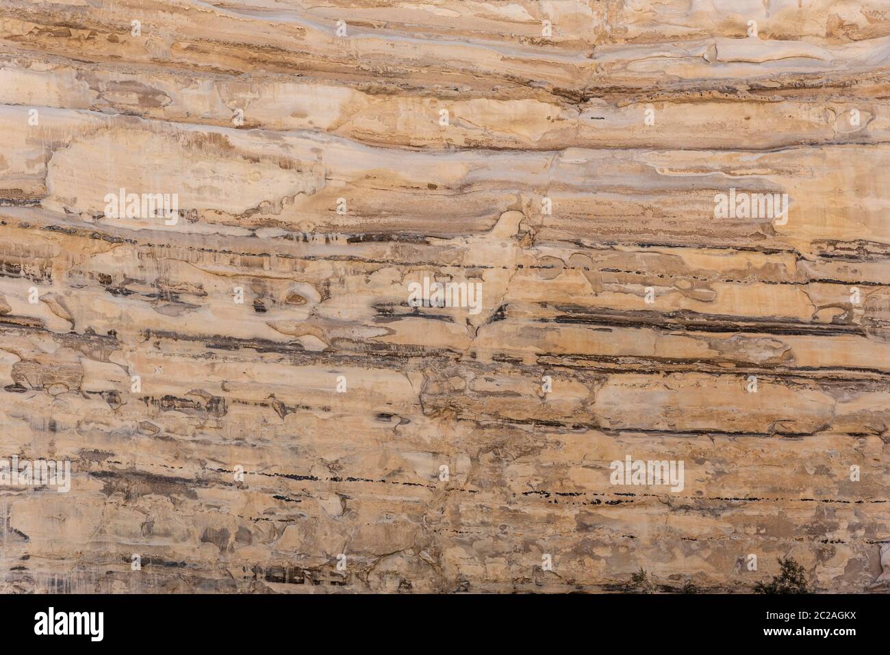 Sandstone cliffs near Sde Boker showing erosion and sedimentary ...
