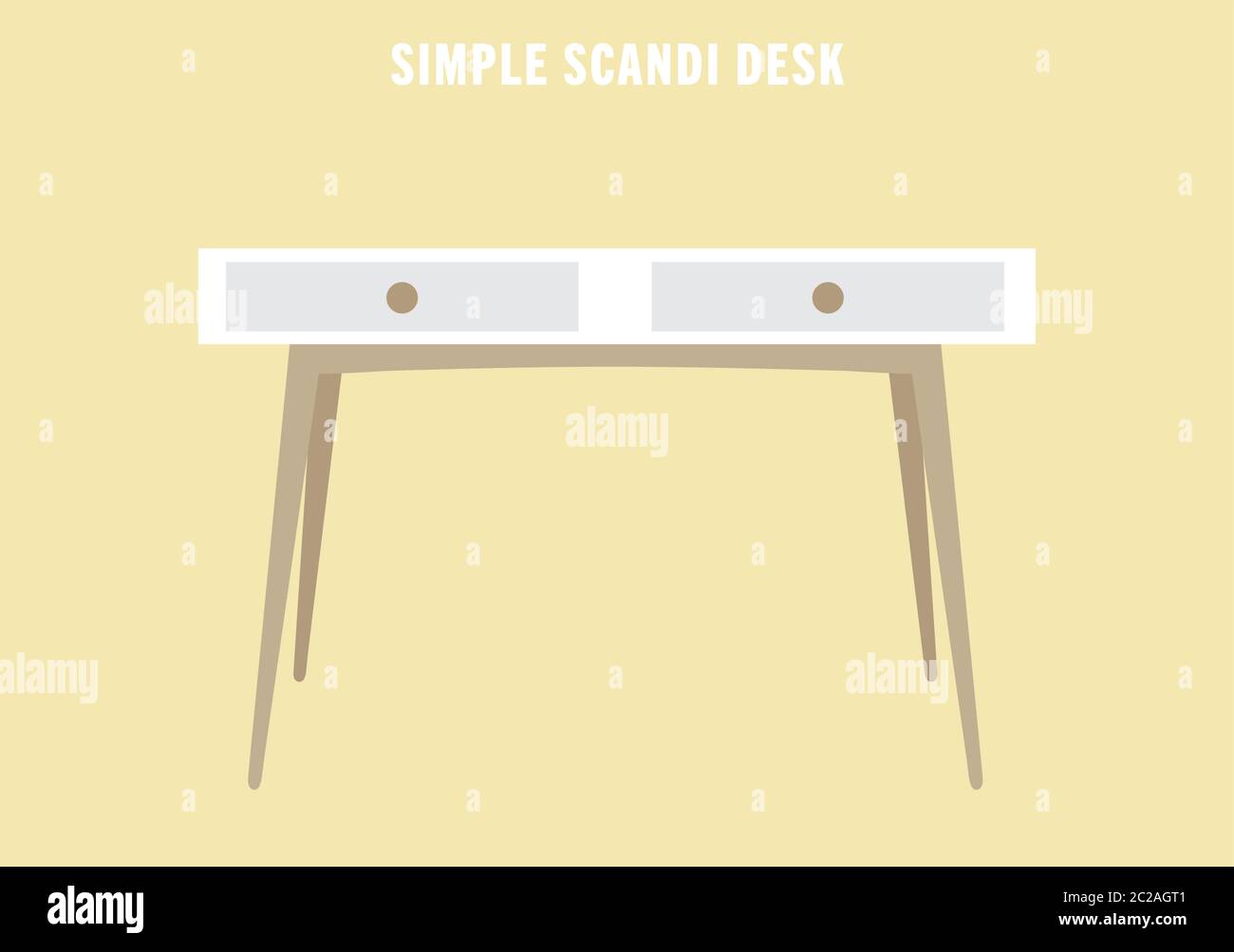 Simple Scandinavian style desk vector Stock Vector Image & Art - Alamy
