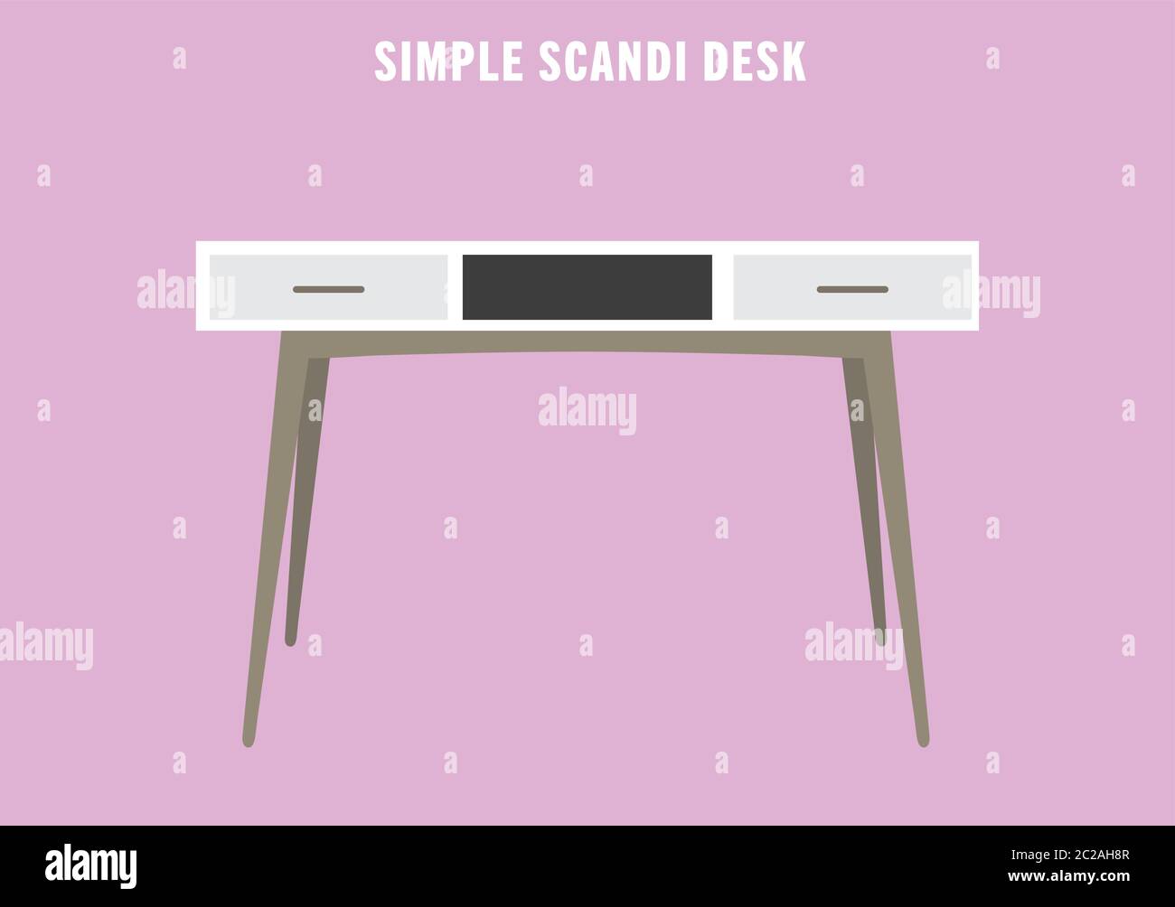 Simple Scandinavian style desk vector Stock Vector Image & Art - Alamy