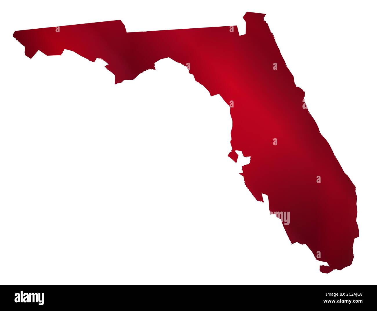 Outline silhouette of the map of Florida isolated on white Stock Photo ...