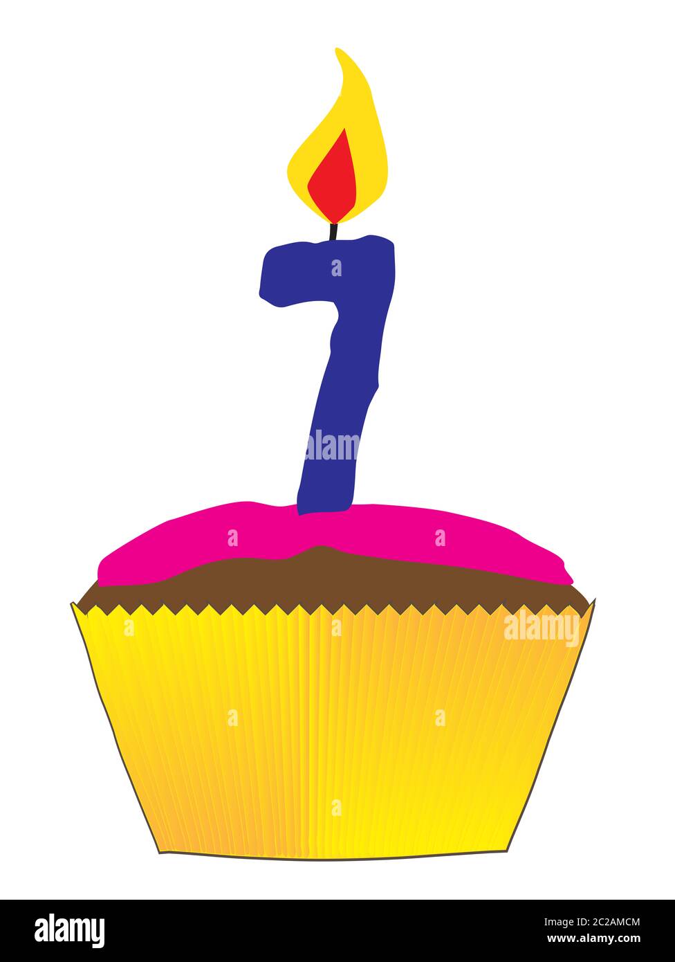 Number seven birthday cake candle hi-res stock photography and images ...