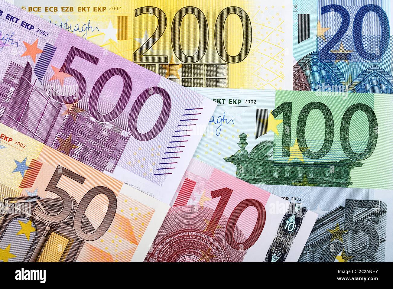 Full set of European money, a background Stock Photo - Alamy