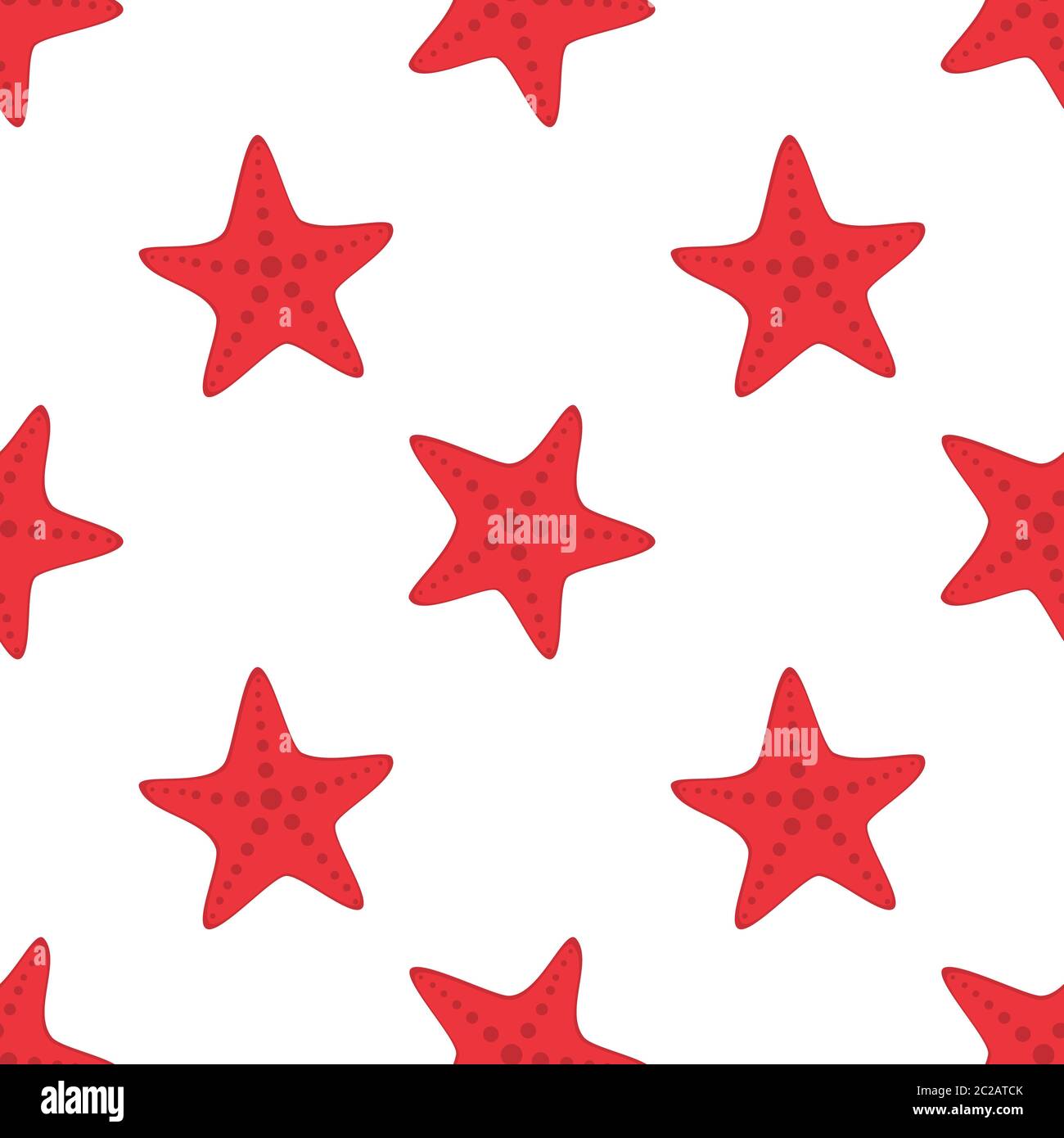 Red starfish seamless pattern. Vector illustration Stock Vector Image ...