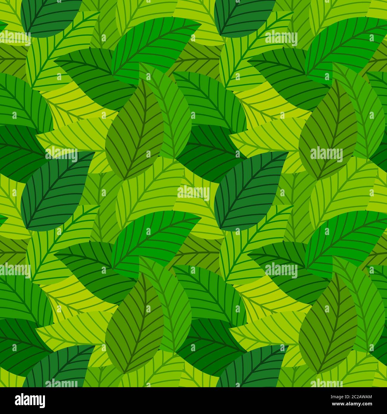 Green leaves seamless pattern. Vector illustration Stock Vector Image ...