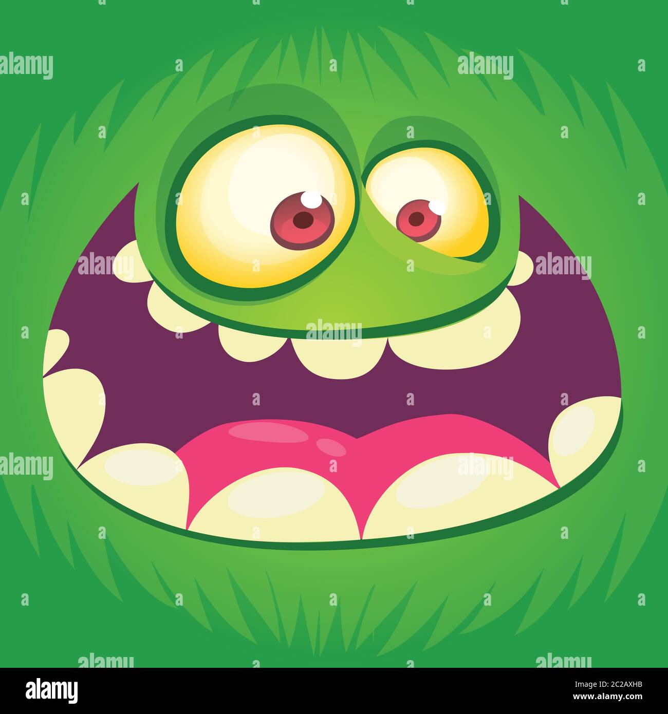 Cartoon funny monster face. Carnival monster mask for Halloween Stock ...