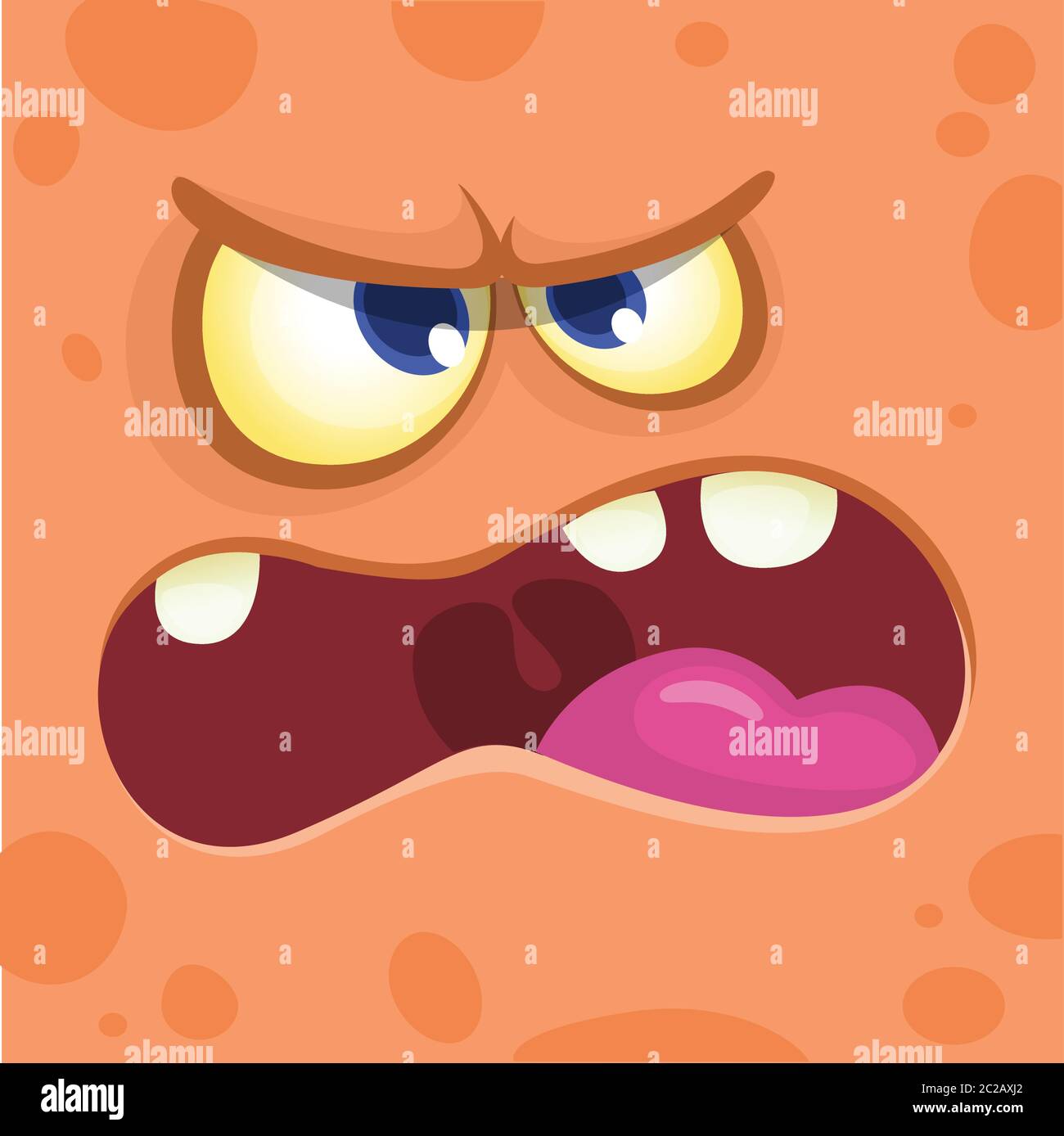 Monster face cartoon creature avatar illustration vector stock. Party ...