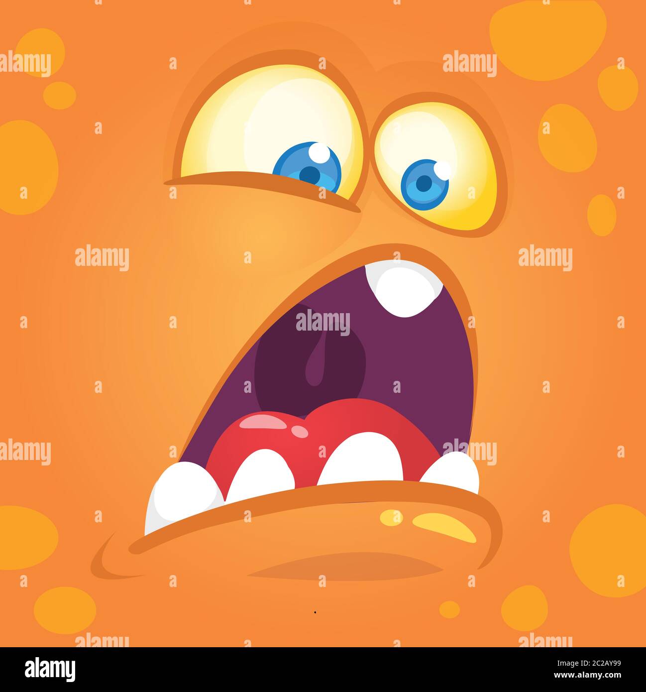 Monster alien face cartoon creature avatar illustration vector stock ...