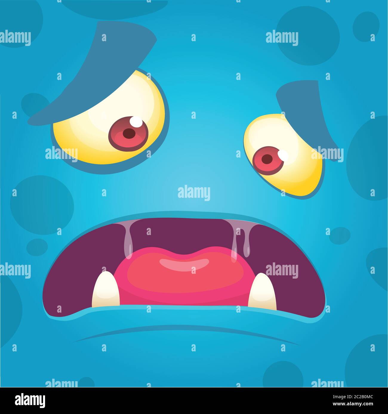 Cartoon angry monster face avatar. Vector illustration Stock Vector ...