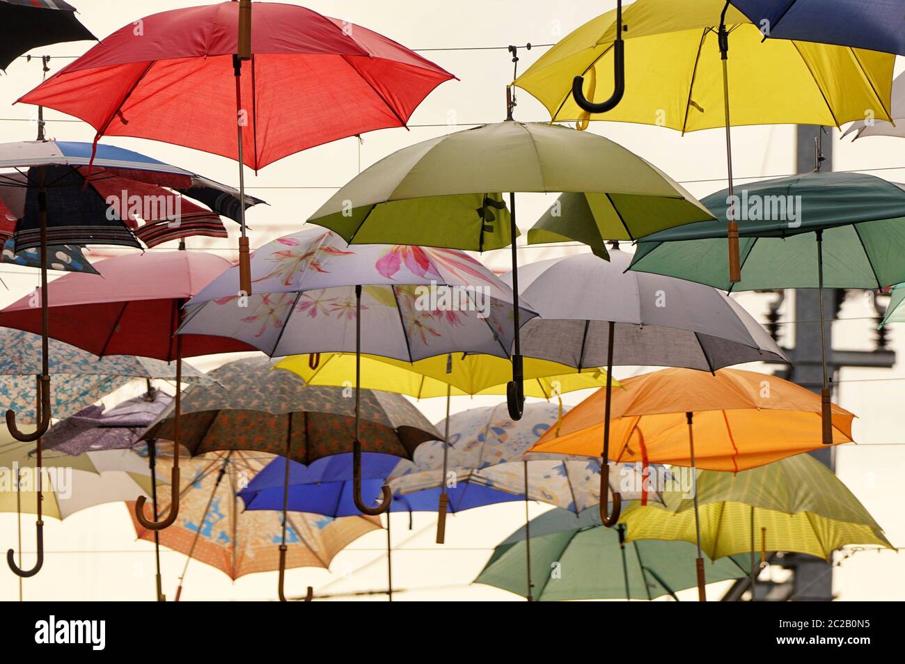 Art hanging umbrellas hi-res stock photography and images - Alamy