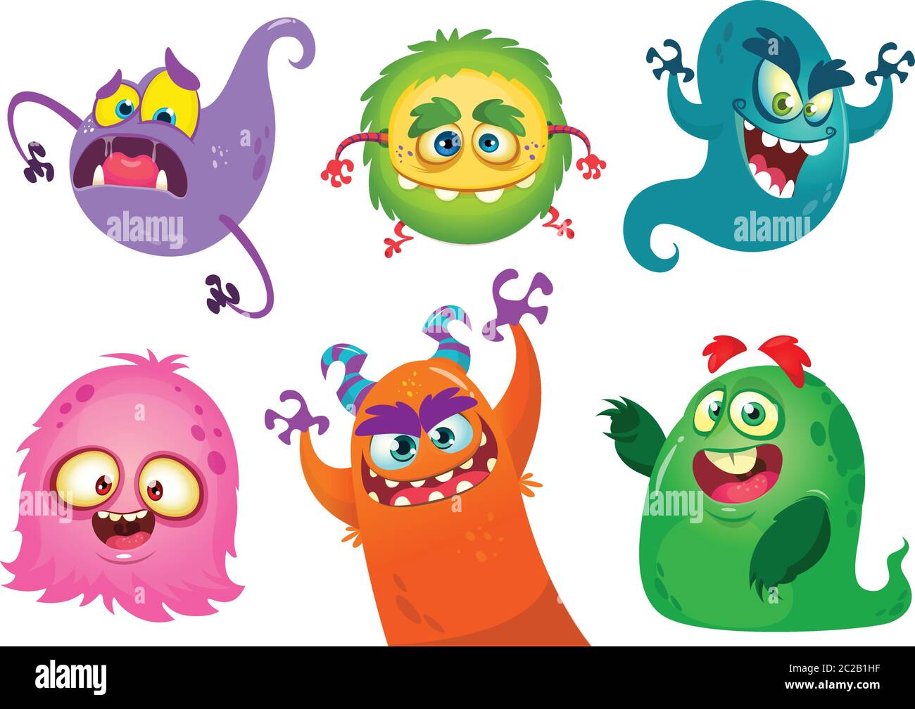Cartoon Monsters collection. Vector set of cartoon monsters isolated ...