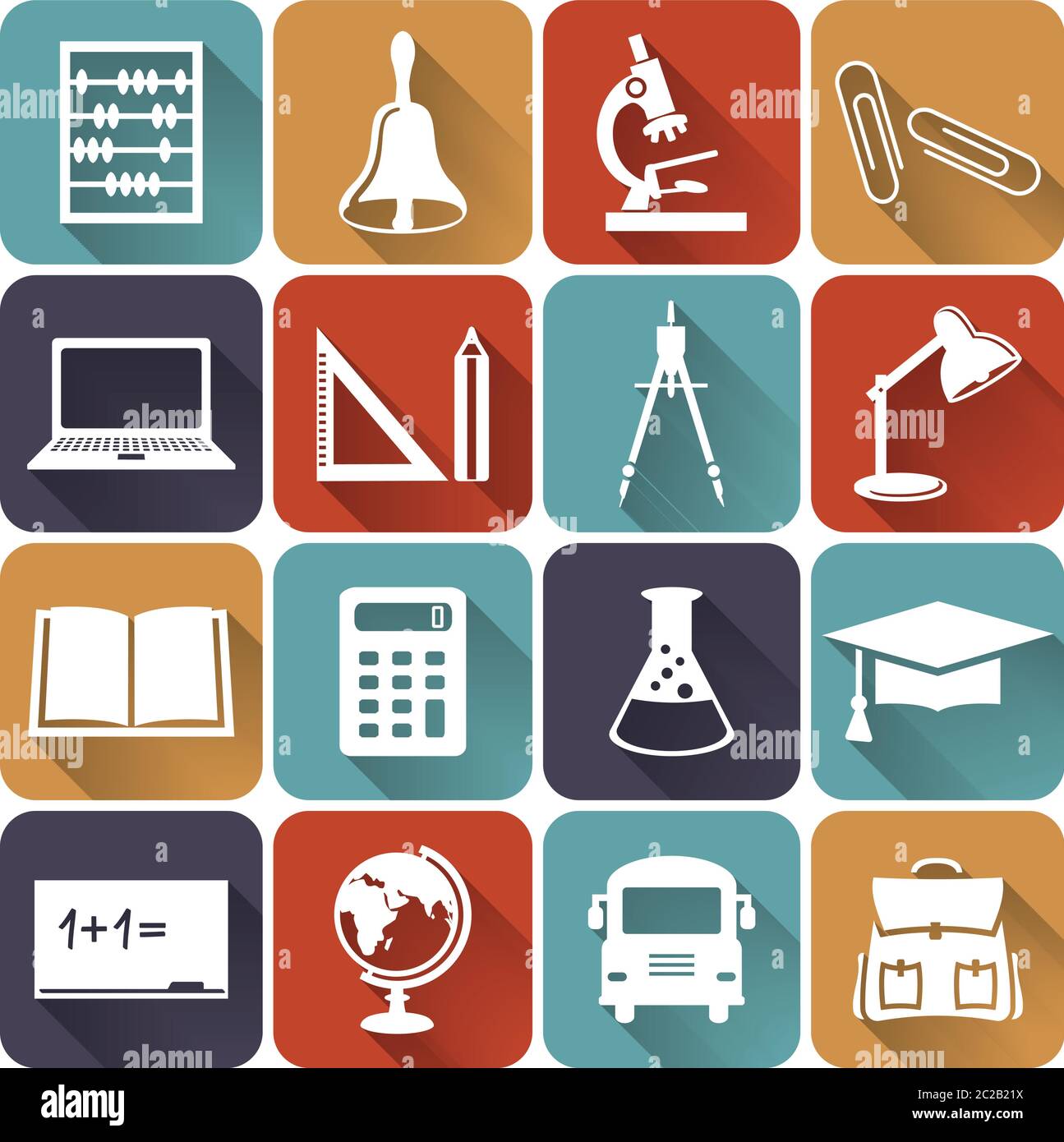 Set of school and education icons. Collection of flat design elements ...