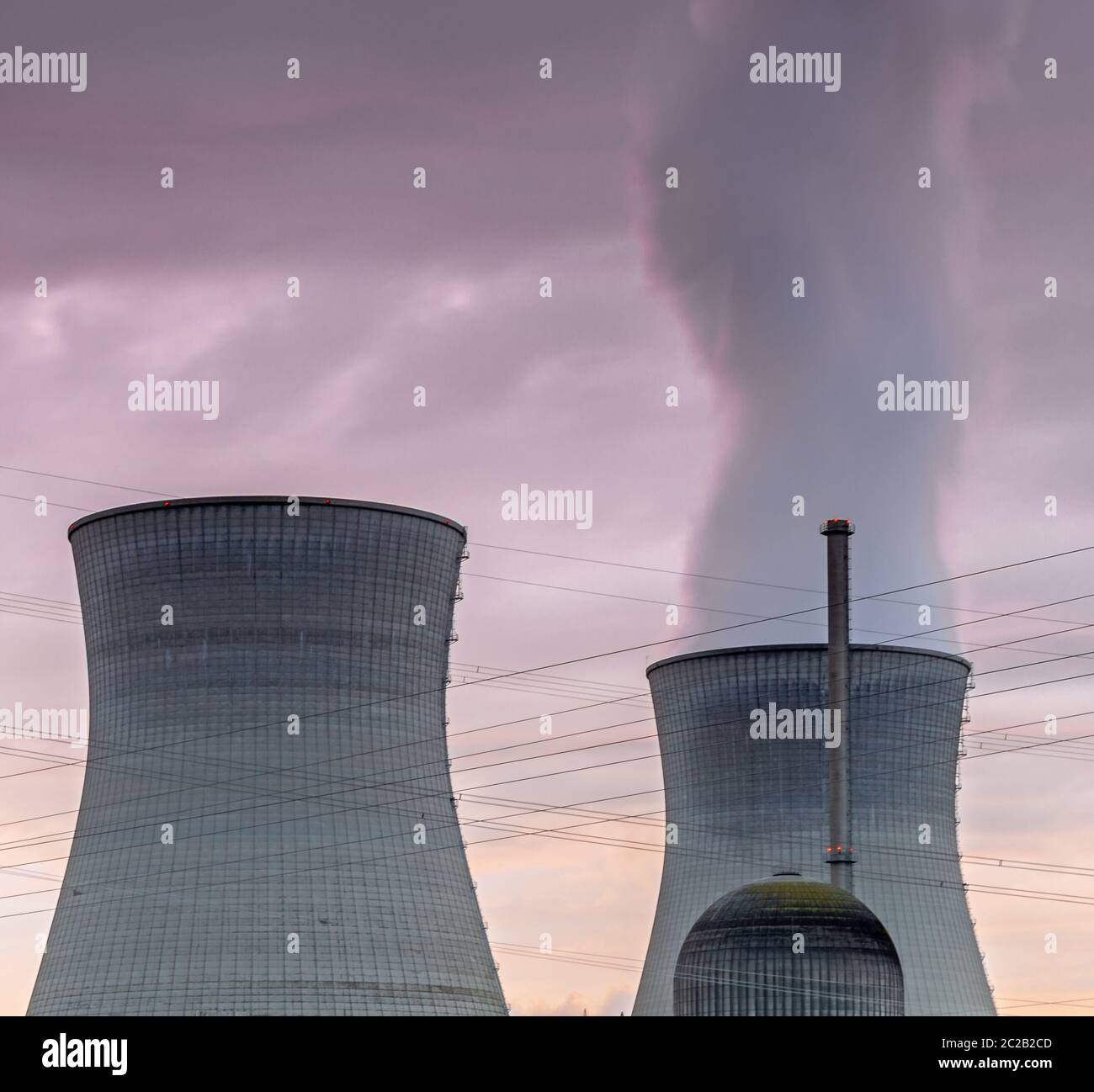 Nuclear power plant in evening light Stock Photo - Alamy