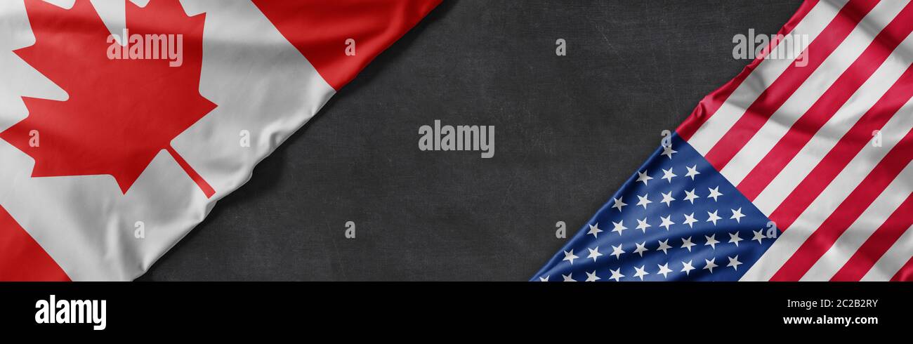 Flags of Canada and the United States of America with copy space Stock ...