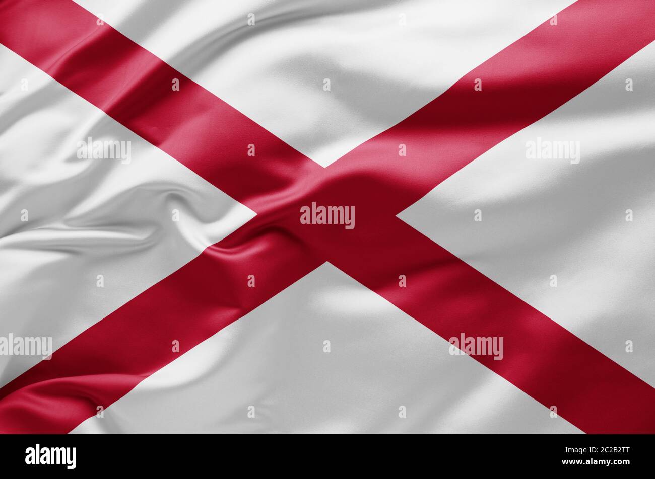 Waving state flag of Alabama - United States of America Stock Photo - Alamy