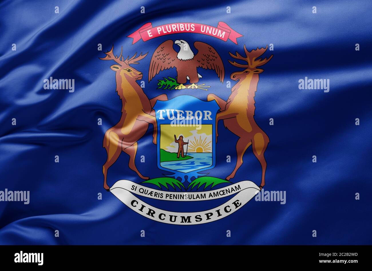 Michigan u s state flag hi-res stock photography and images - Alamy