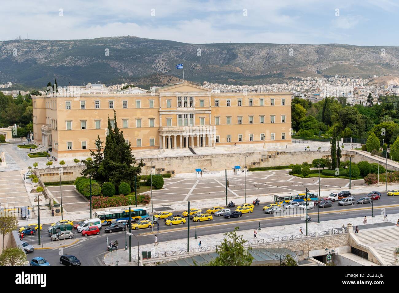 The Greek parliament and the contitution square Stock Photo - Alamy