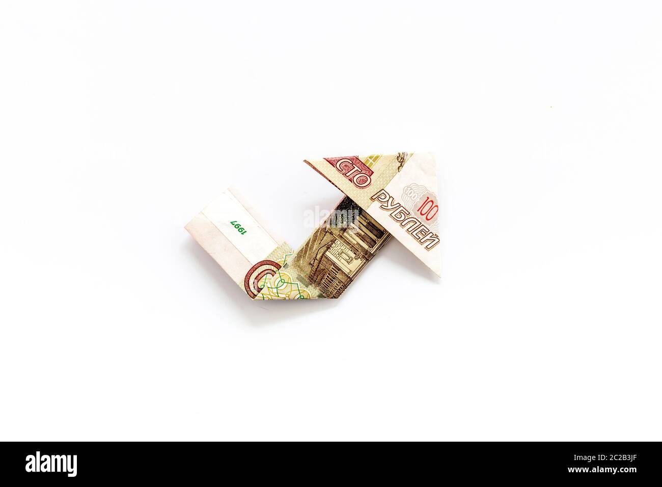 Isolated ruble chart on white background. Currency trading concept ...