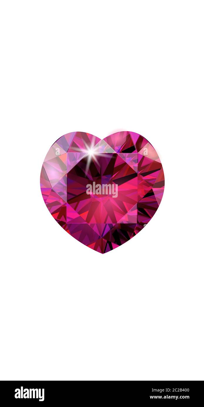 3D realistic romantic heart gem social media cover. Highlights stories ...