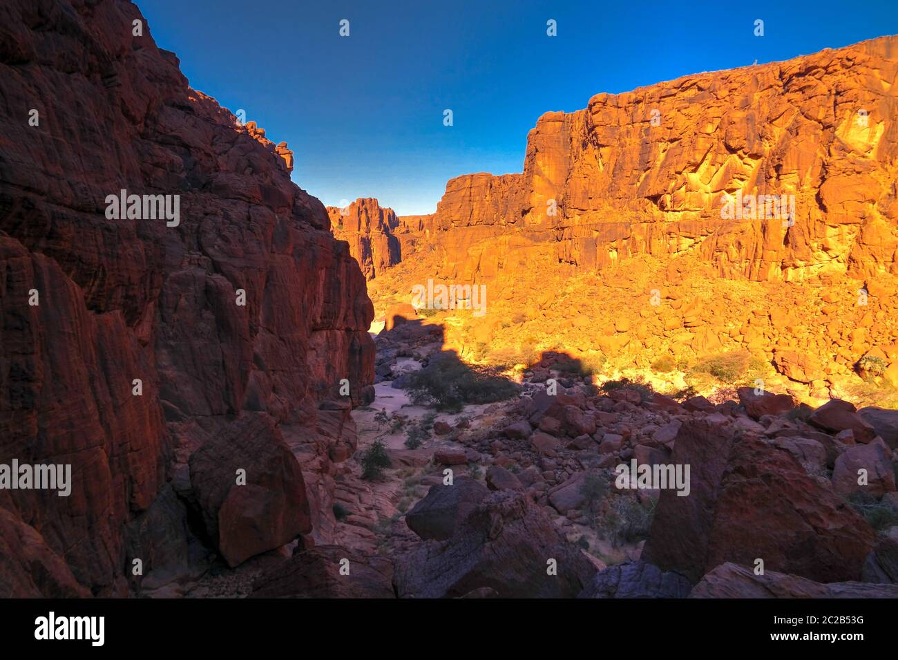 Panorama inside canyon aka Guelta d'Archei in East Ennedi, Chad Stock ...