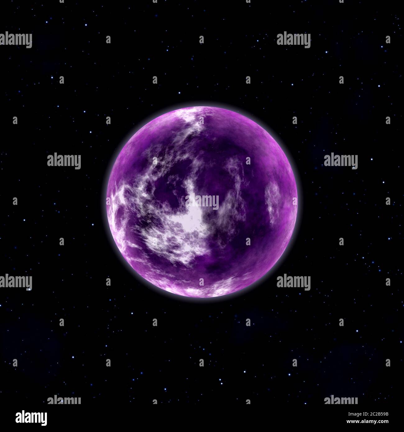 purple planet in space with stars Stock Photo - Alamy