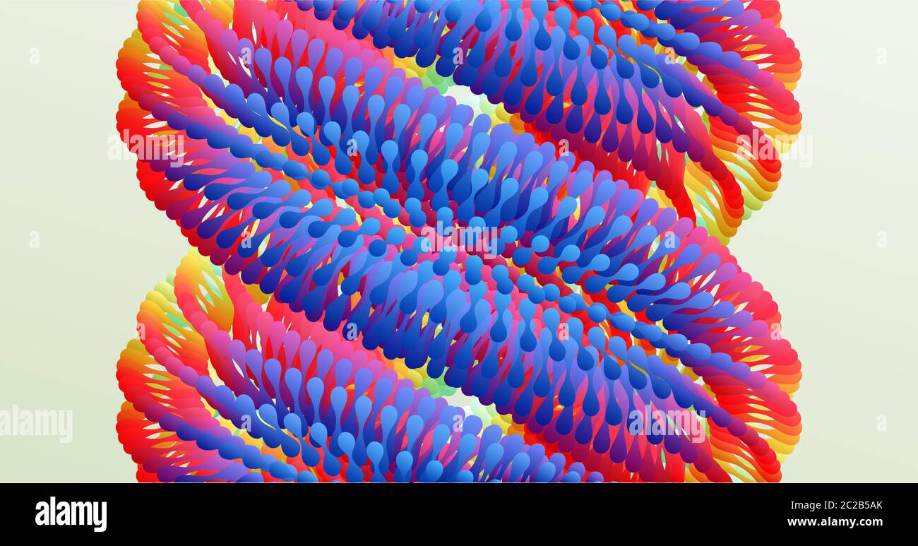 Array with dynamic particles. Vector art illustration. Composition with ...