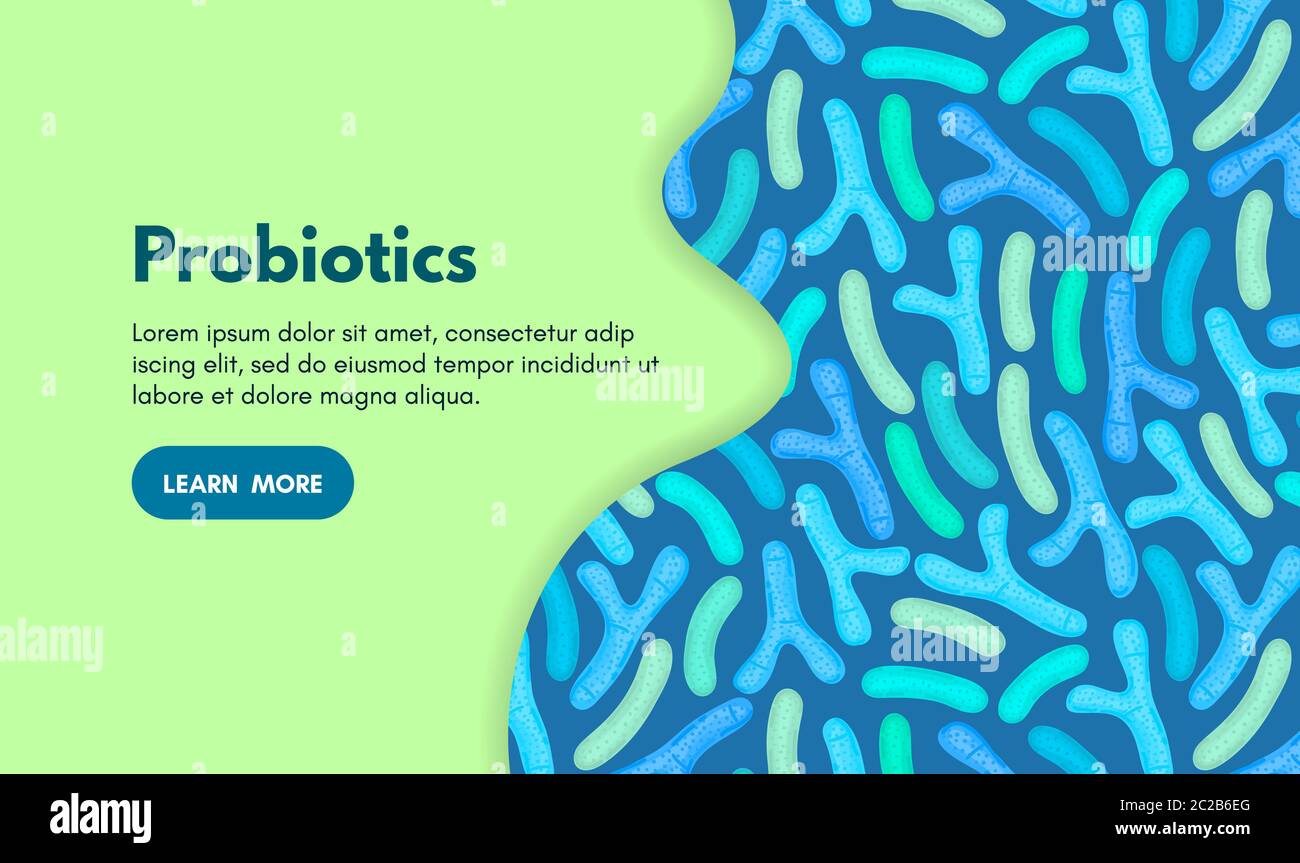 Vector Background With Probiotics Bifidobacterium Lactobacillus