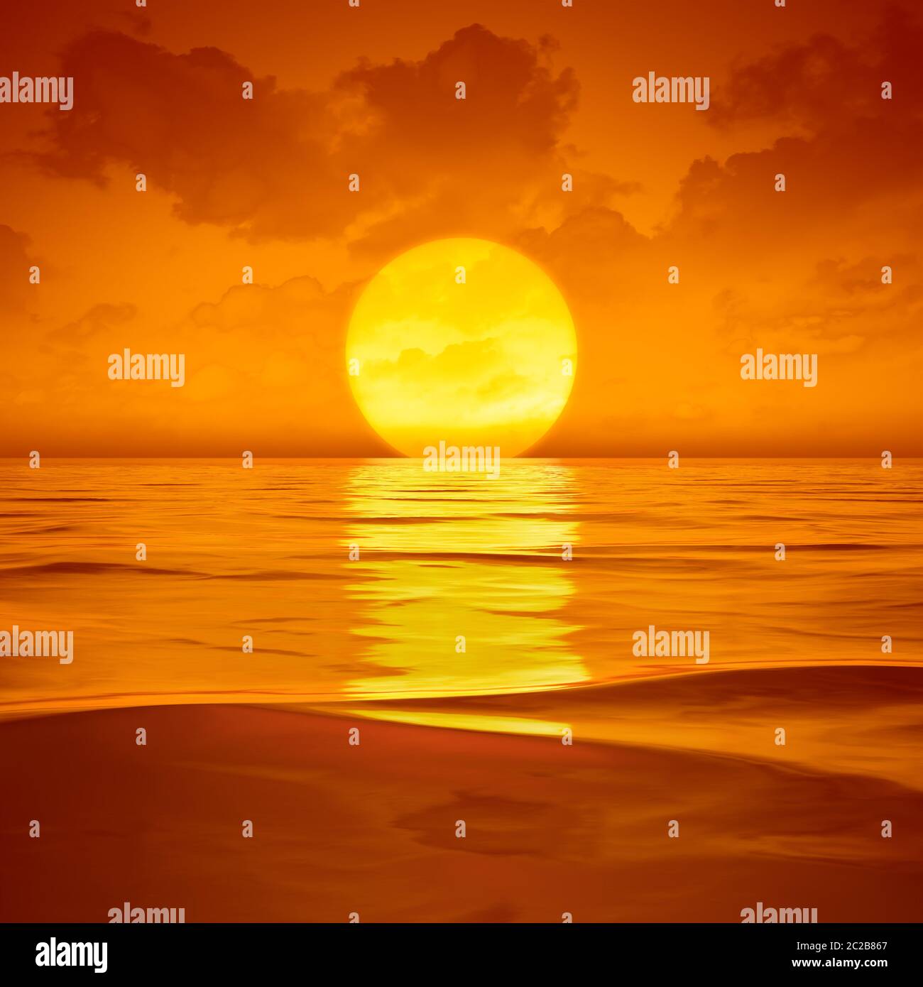 big sooting sunset wallpaper Stock Photo - Alamy