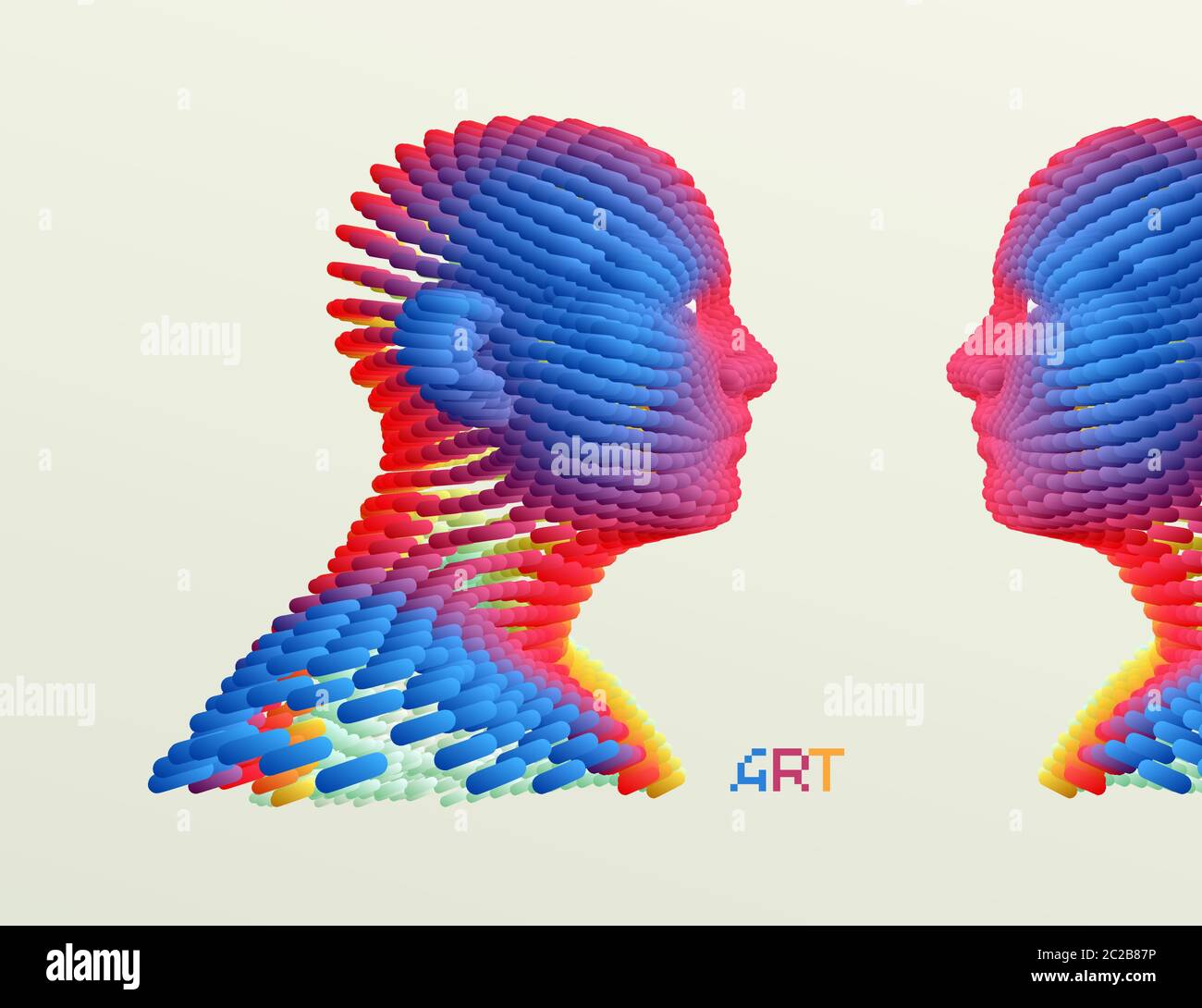 Face recognition. Abstract digital human head. Futuristic background ...