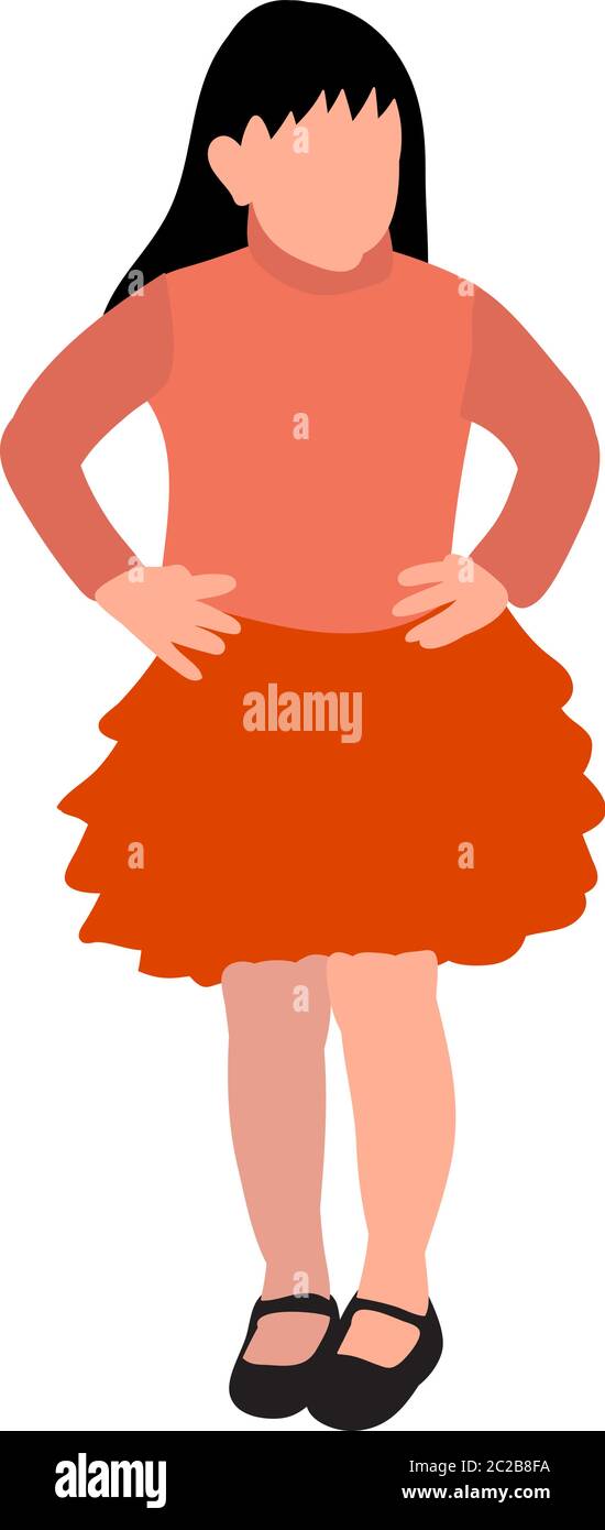 vector, on white background, faceless child, girl Stock Vector Image ...