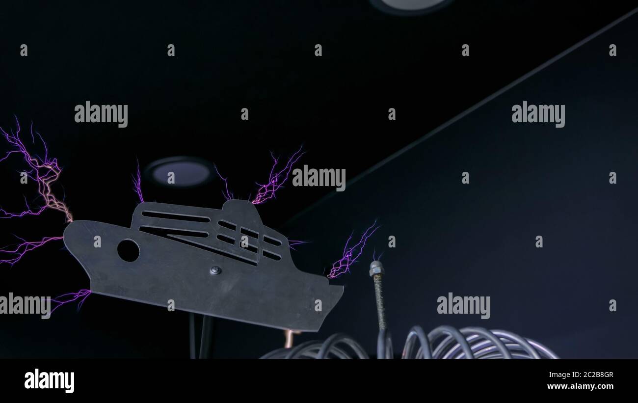 High-voltage experiment with Tesla coil at futuristic technology ...