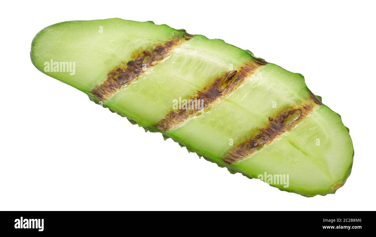 Grilled cucumber or gherkin slice, isolated Stock Photo - Alamy