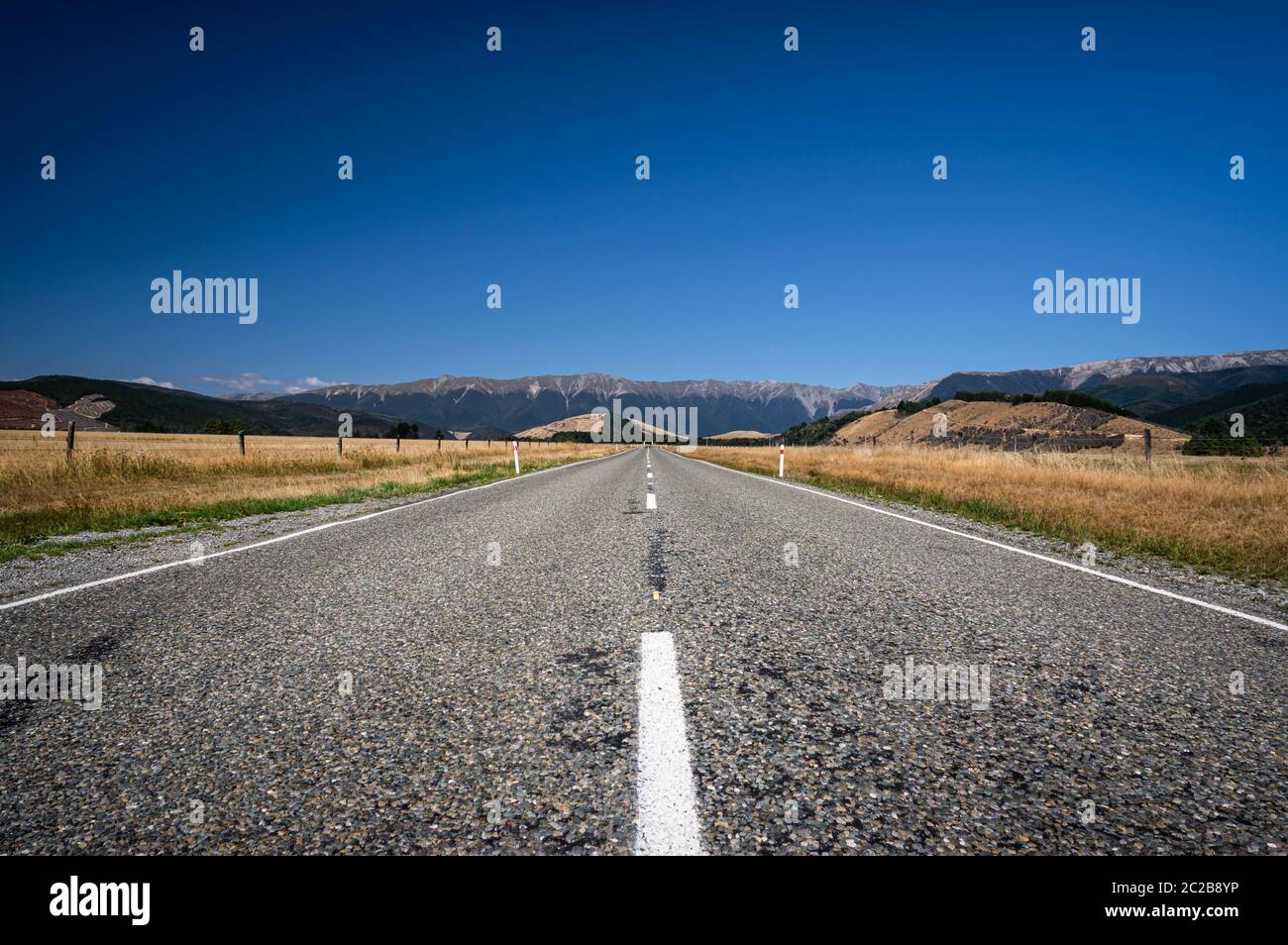 The open road under clear blues skies near Lake Station Airport on New ...