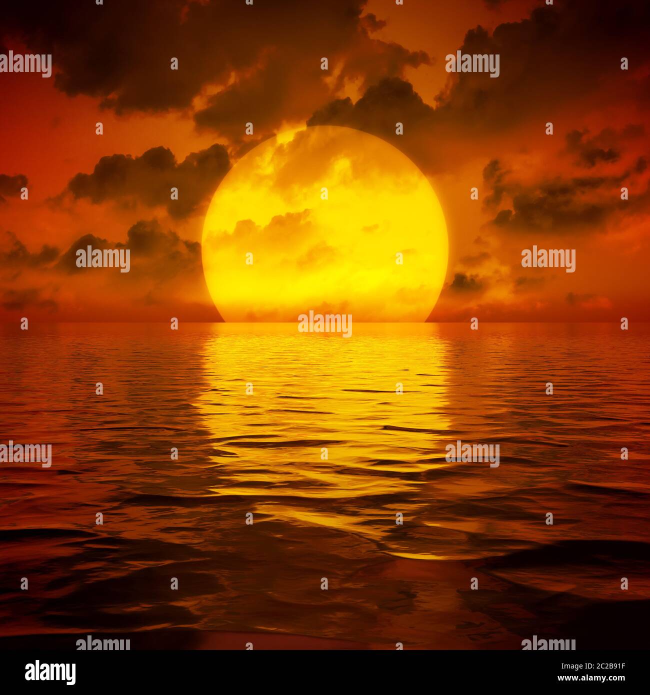 big sooting sunset wallpaper Stock Photo - Alamy