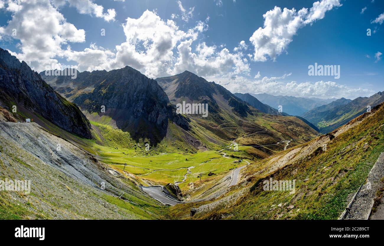 View of Col du Tourmalet in the french Pyrenees mountains Stock Photo ...